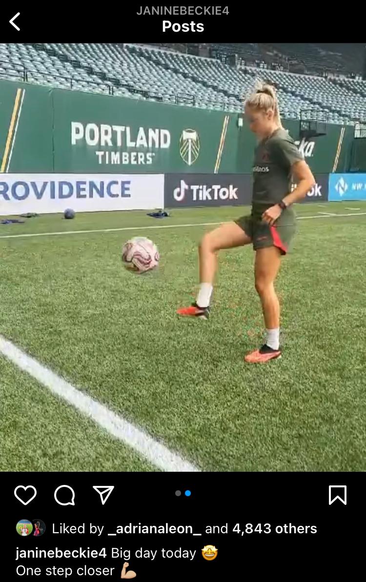 Canada and Portland Thorns star Janine Beckie back training on turf ...