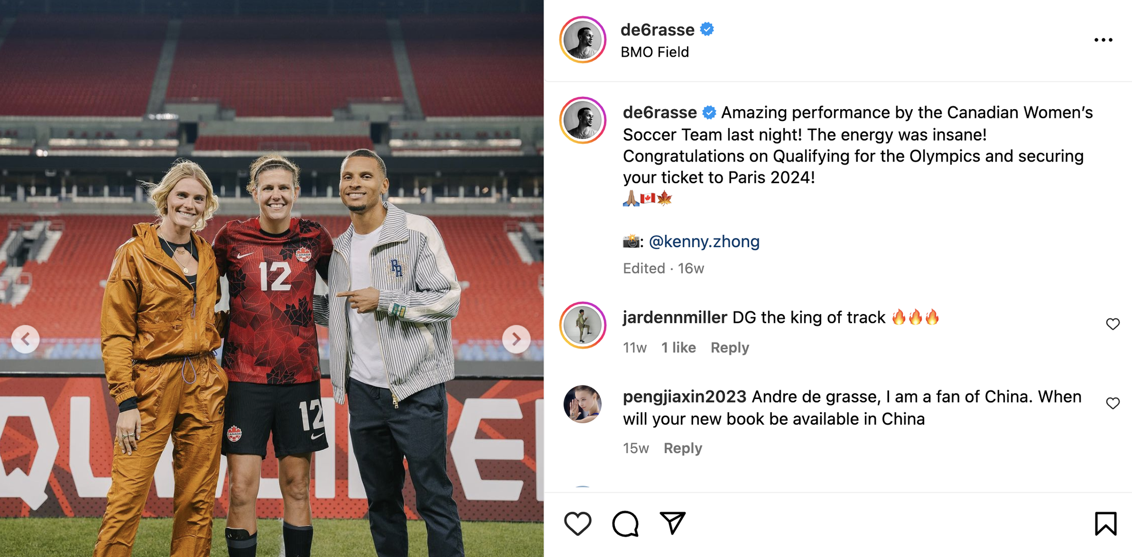 Sprinting to kickoff in Canadian pro women's soccer: Andre De Grasse ...