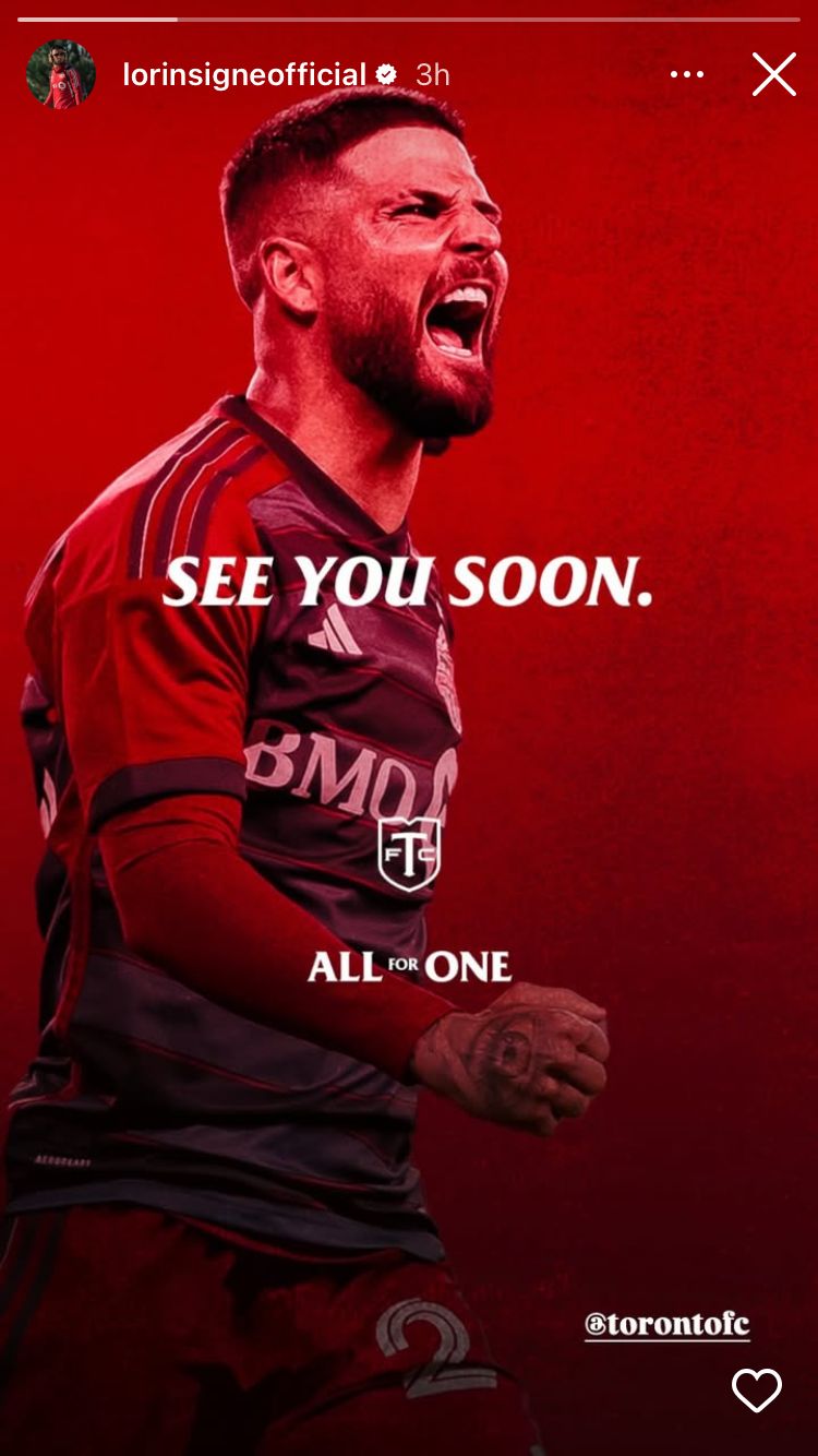 Lorenzo Insigne teases 2025 Toronto FC return on Instagram - Waking The Red