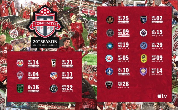 Toronto FC move kickoff time for 8 of first 9 home games to 1 p.m ...